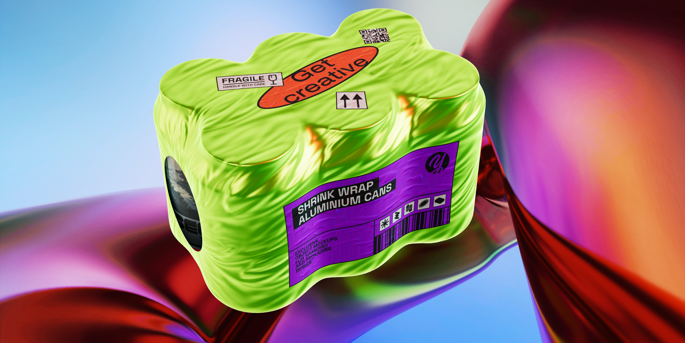 ProVisual — Shrink Wrap of 6 Aluminium Cans 3D mockup and 3D model ...