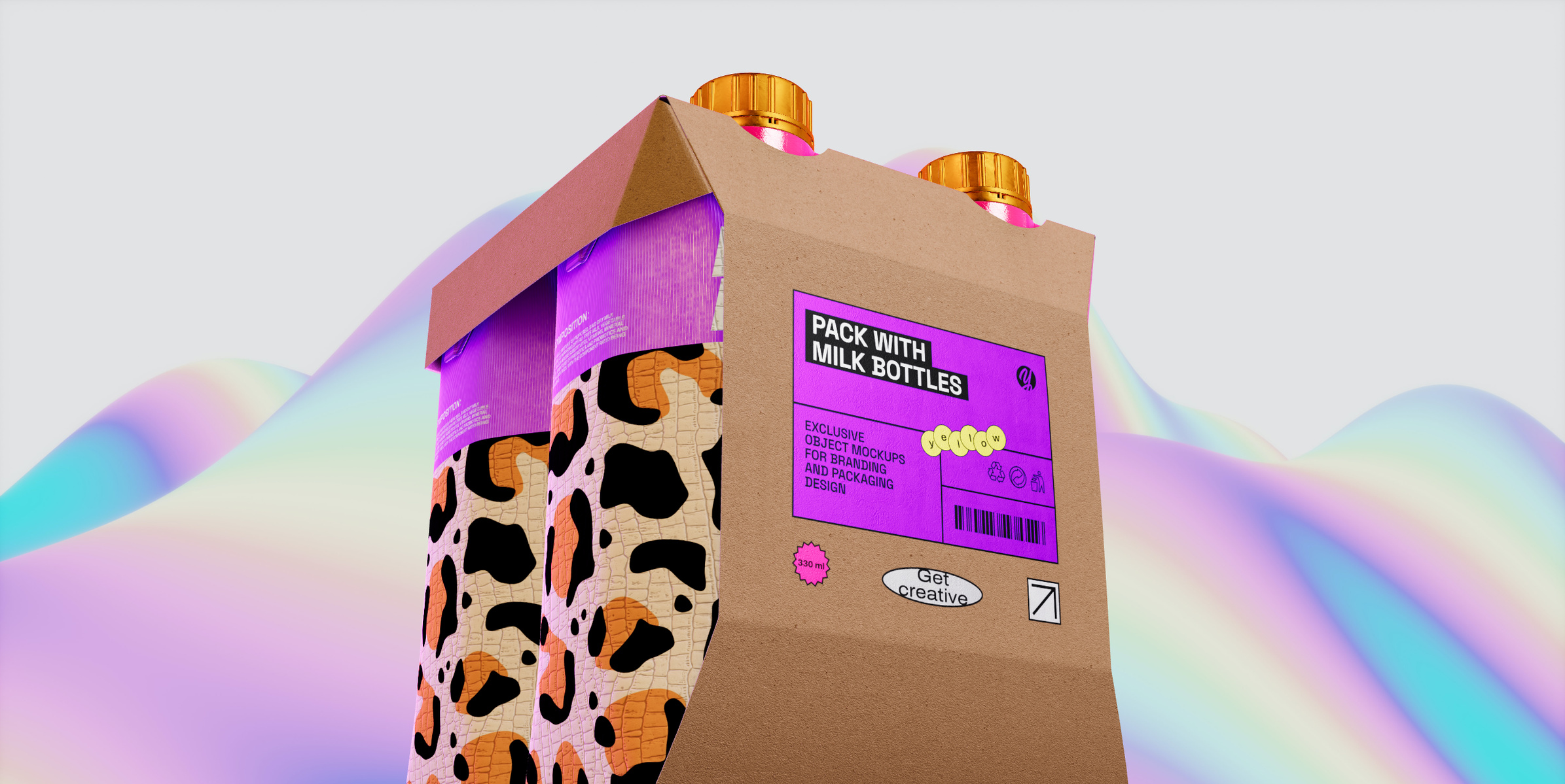 ProVisual — Carton Carrier with 4 Juice Packs 3D mockup and 3D model ...