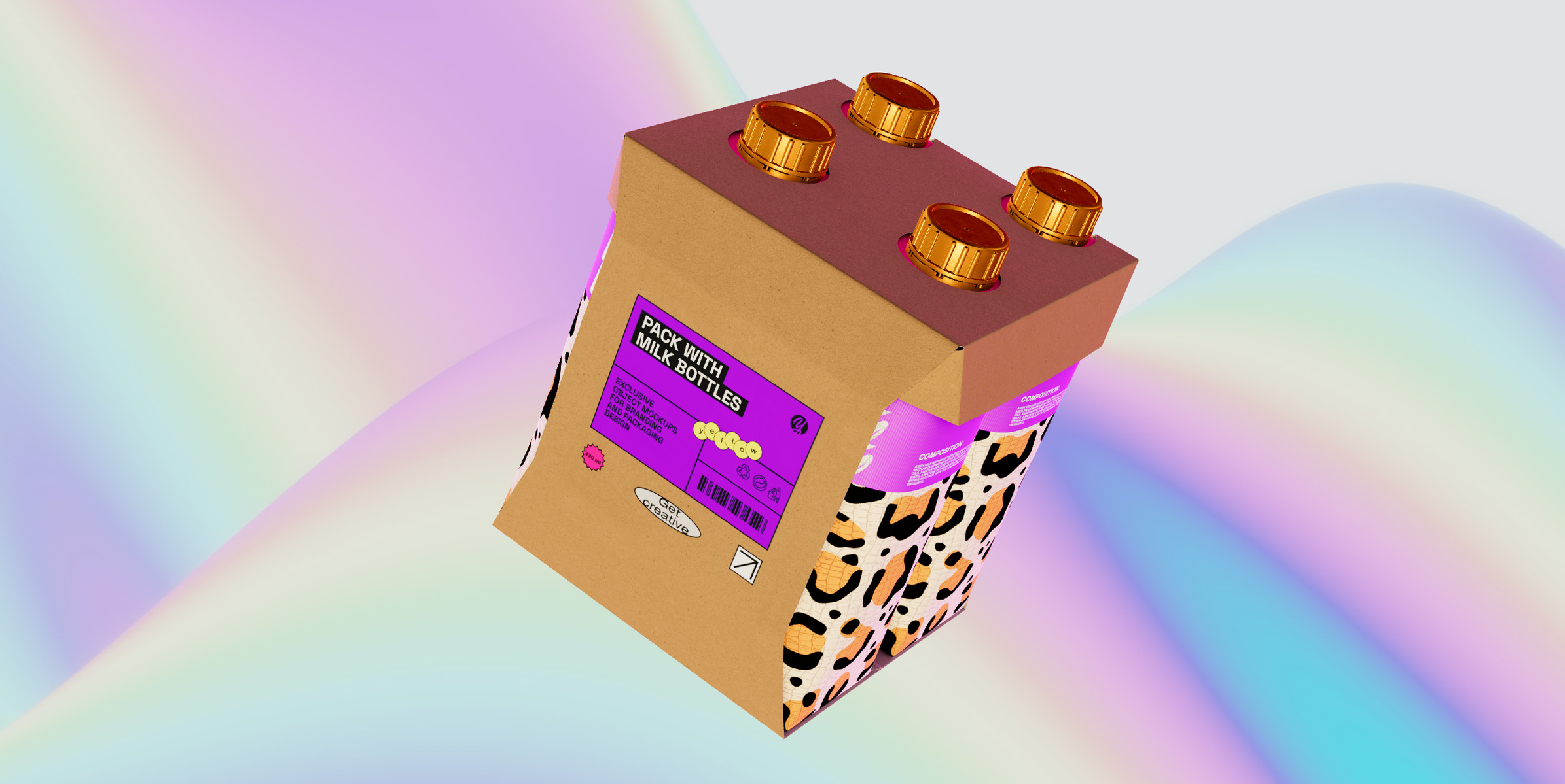 ProVisual — Carton Carrier with 4 Juice Packs 3D mockup and 3D model ...