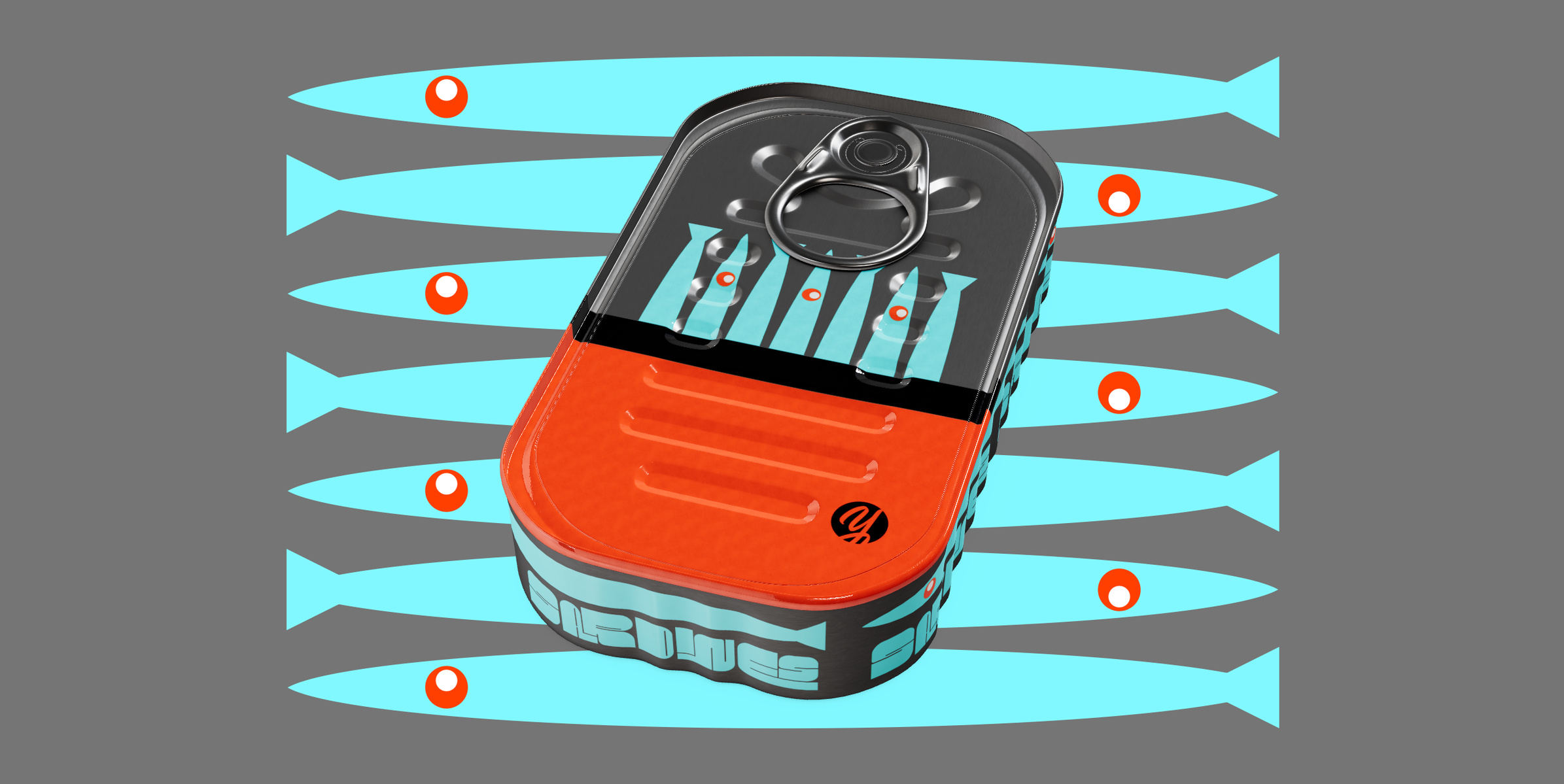 ProVisual — 125g Fish Can 3D mockup and 3D model - customize online now